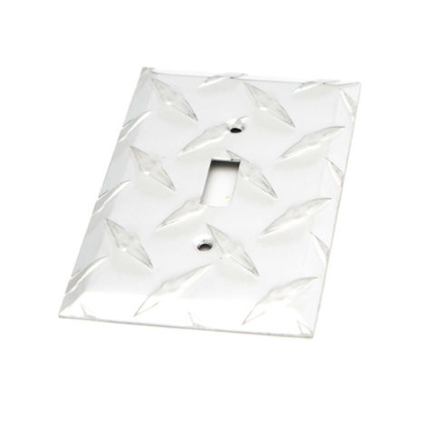 Aluminum Diamond Plate Cover Plate - Single Toggle - Online Diamond Plate