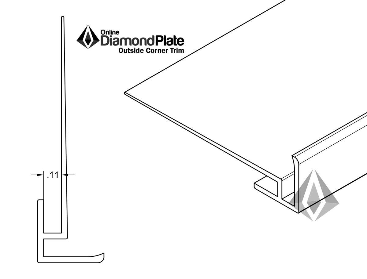 Aluminum Outside Corner Molding - Online Diamond Plate